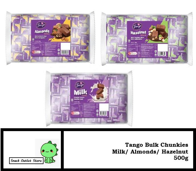 [ Ready Stock] (Halal) Tango Bulk Chunkies Milk/ Hazelnut/ Almonds 500g ...