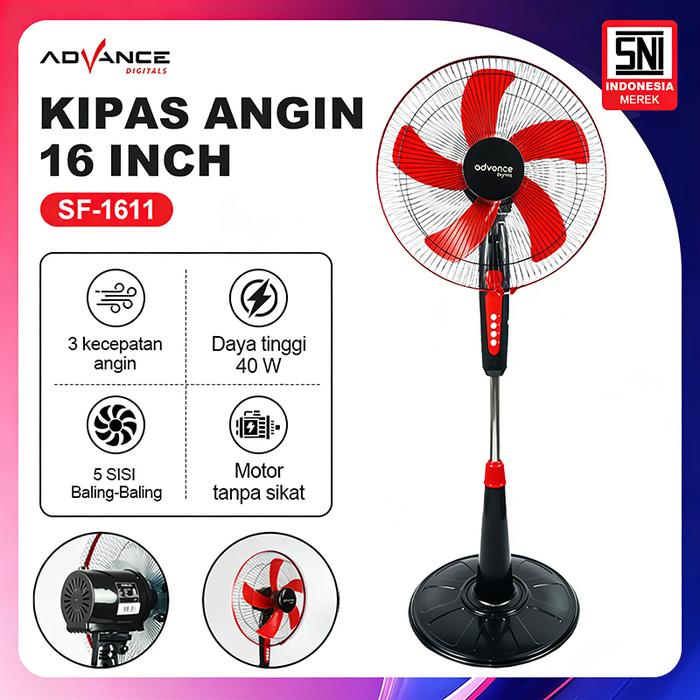 Jual Advance Kipas Angin Stand SF1611 Ukuran 16 Inci 40 Watt Garansi 1 ...