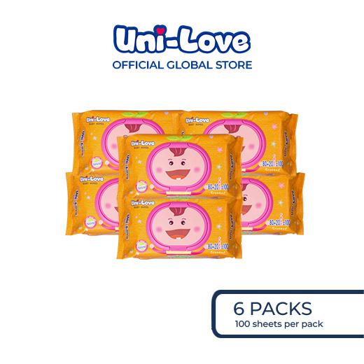 UniLove Powder Scent Baby Wipes 100's Pack of 6 - TikTok Shop Philippines