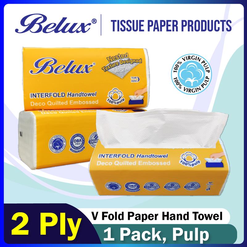 Belux Interfold / V Fold Paper Hand Towel Tissue 200 Sheets - TikTok Shop Malaysia