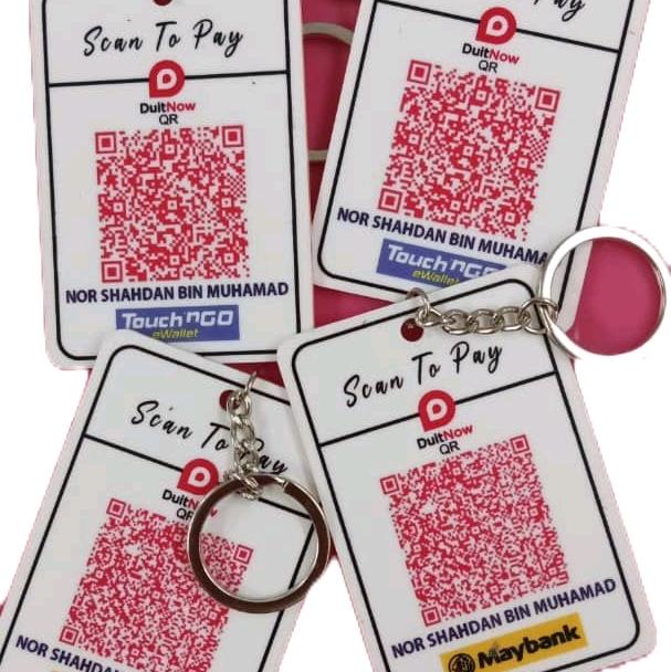 KEYCHAIN QRCODE DUIT NOW CETAKAN 1 SIDE SAHAJA 2PCS - TikTok Shop Malaysia