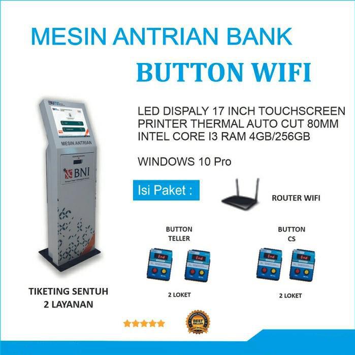 MESIN ANTRIAN BANK WIRELESS BUTTON With WIFI - Shop | Tokopedia