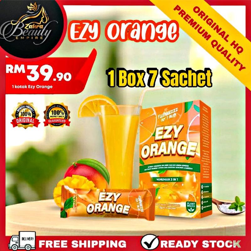 [READY STOCK] EZY ORANGE - Minuman 3 dalam 1 | 1 Kotak (7 Sachet ...
