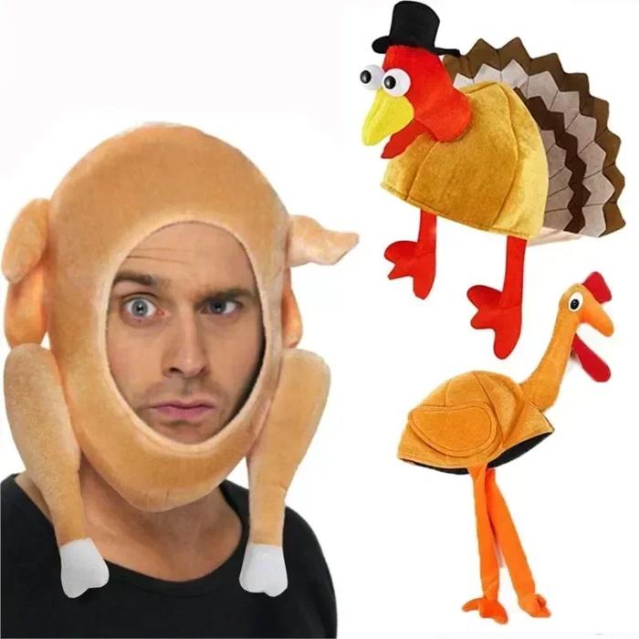 Jual Funny Carnival Chicken Leg Hat Christmas Thanksgiving Decoration ...
