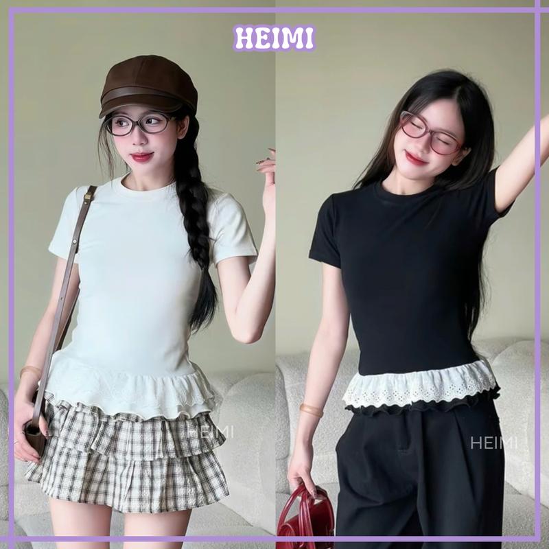 Áo Thun Babytee Phối Ren Gấu HEIMI, Áo Phông Baby Tee Cổ Trò - TikTok ...