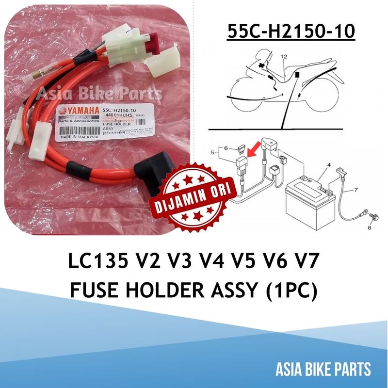 Yamaha Original LC135 V2 V3 V4 V5 V6 V7 Fuse Holder Assy / Kotak ...
