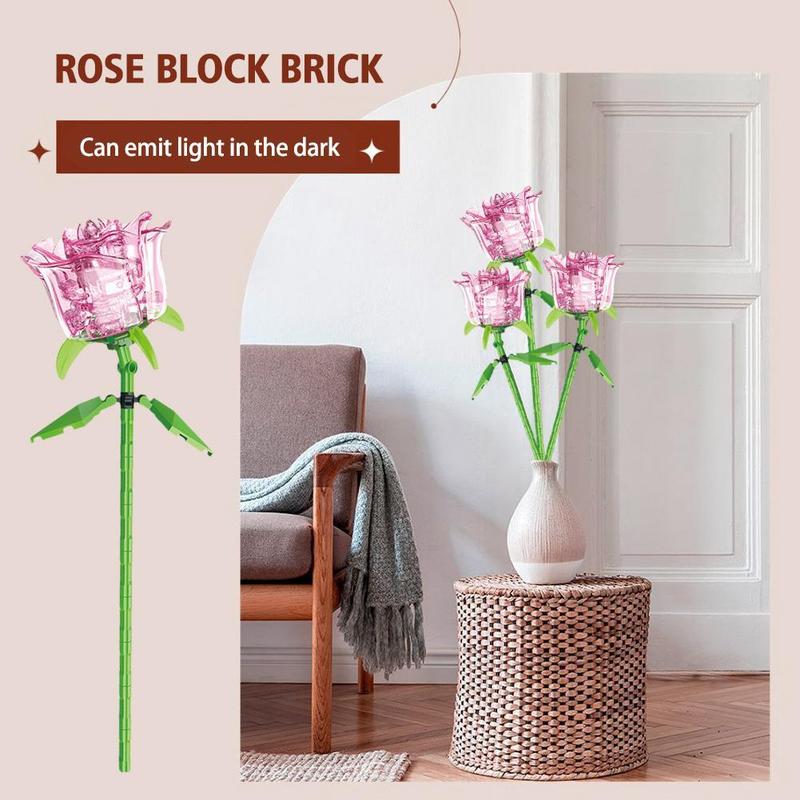 Building Block Rose Flower Red Rose Flower Bouquet Flower Birthday ...