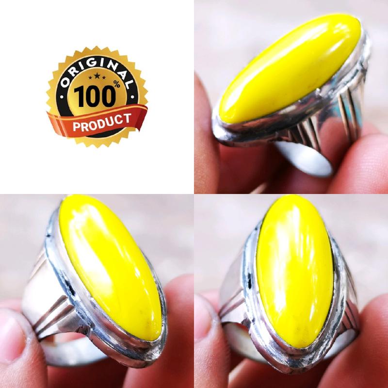 Cincin Batu Akik Asli Kuning Kembang Johar Model Pandan - Shop | Tokopedia