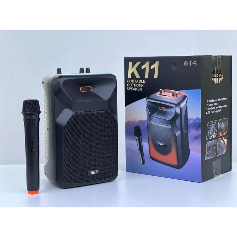 K11 Speaker Woofer with wireless microphone Extra Bass Portable ...