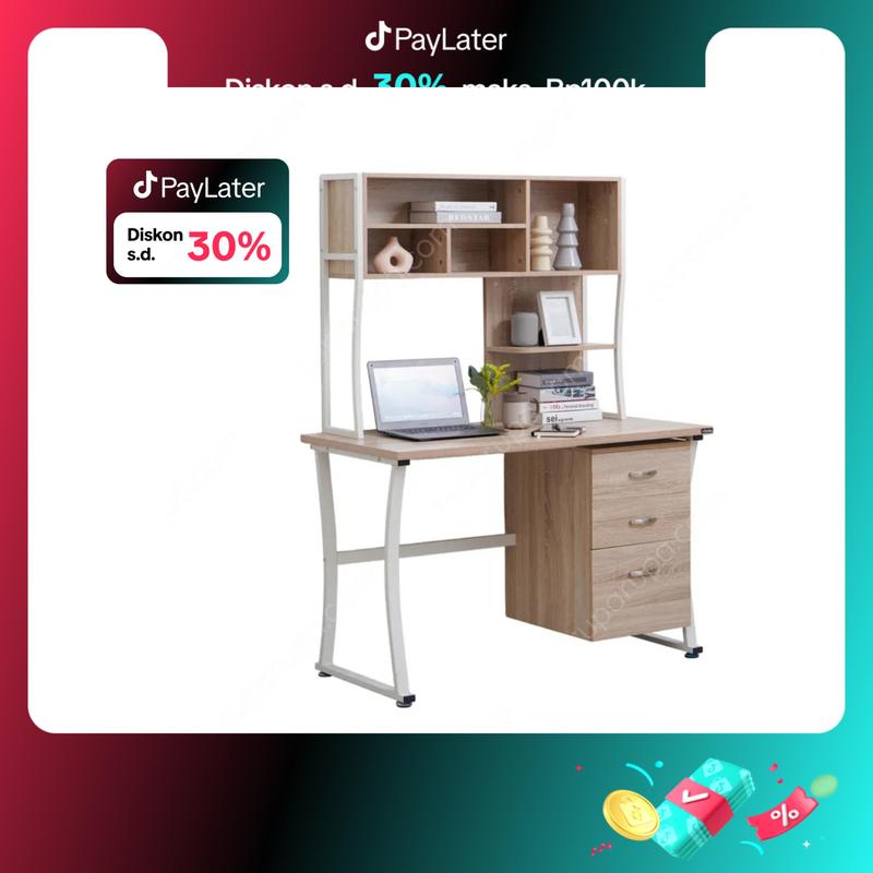 Informa Hyoga Meja Kantor - Cokelat Oak/putih - Shop | Tokopedia