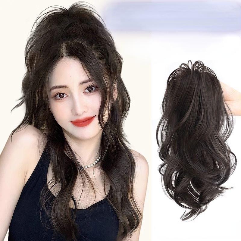 Increased Volume High Ponytail Wig for Women Simulated Hair Clip ...