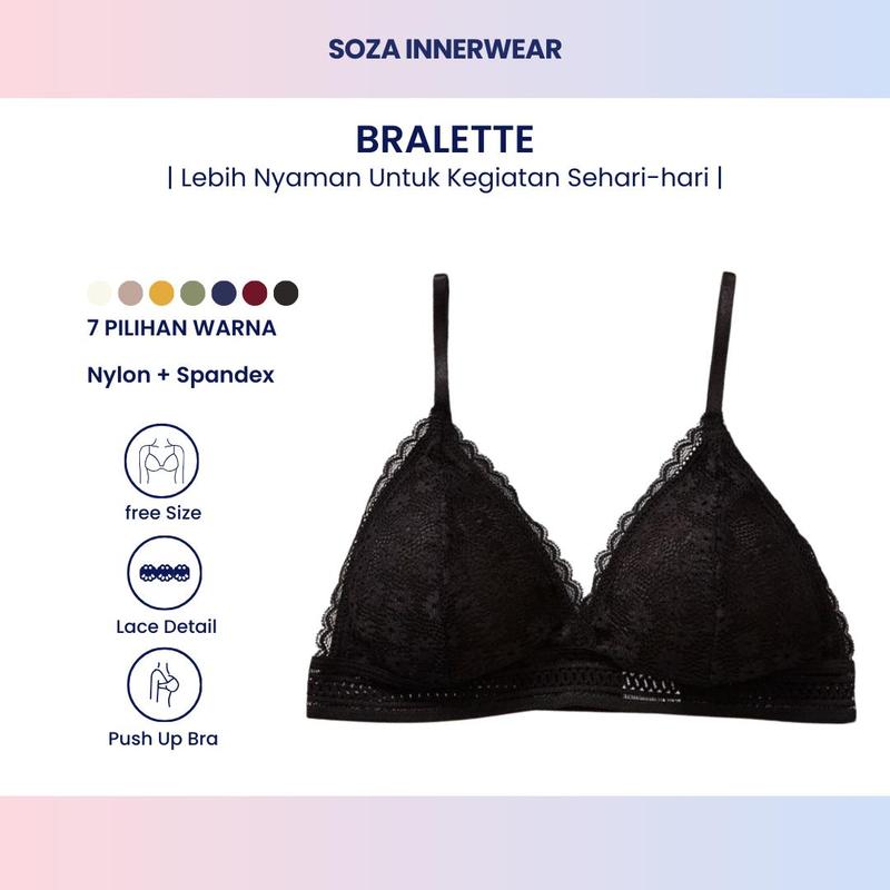 Bra Wanita Renda Batik Bunga Motif Polos 7703 Busa Tipis Lepas - Shop ...
