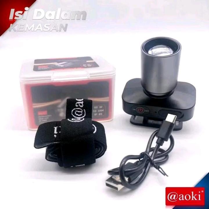 AOKI Senter Kepala 800 lumen Cahaya Maksimal Plus RechargePro - Shop ...