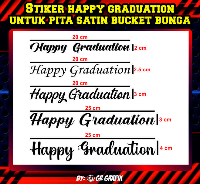 STIKER PITA SATIN BUCKET BUNGA / STIKER GRADUATION PITA - Shop | Tokopedia