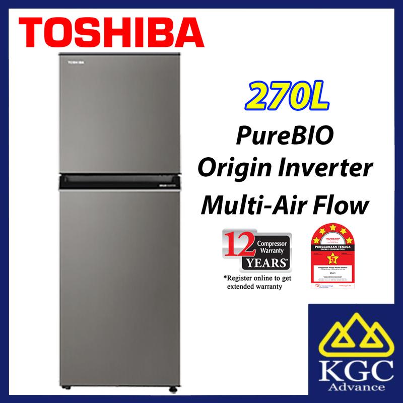 (Free Shipping) Toshiba 270L Inverter Refrigerator GR-RT300WE-PMY ...