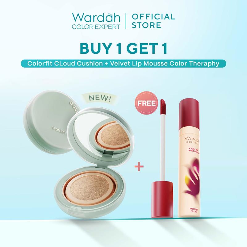 Wardah Colorfit 5D Blur Cloud Cushion + FREE LIP MOUSSE - TikTok Shop ...