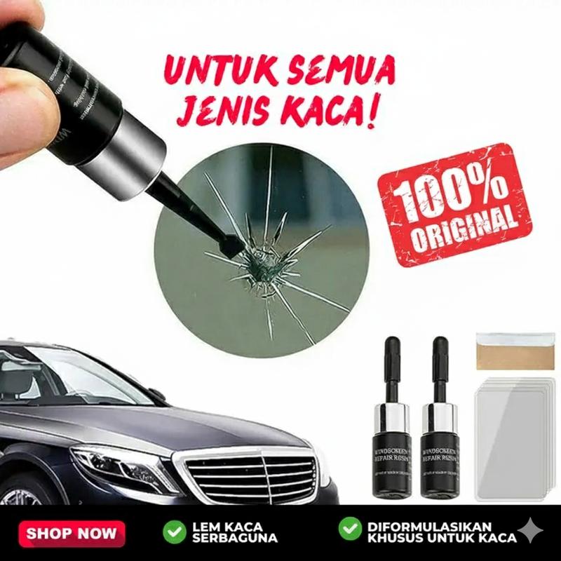LEM Kaca Mobil Anti Retak Windshield Repair Kit HITAM - Shop | Tokopedia