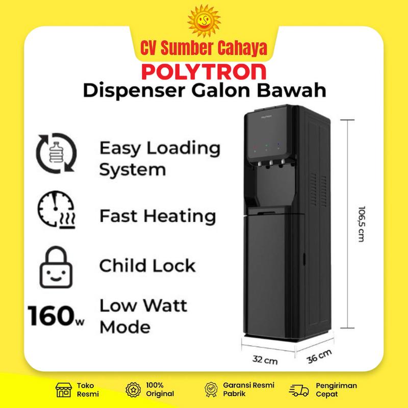 Polytron Dispenser Galon Bawah 3 Kran Low Watt Hot Cool Normal PWC 500 ...