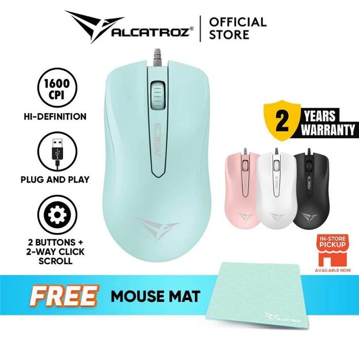 Jual Mouse Kabel Alcatroz Asic 3 Wired USB Mouse 1600 CPI | Ergonomic ...