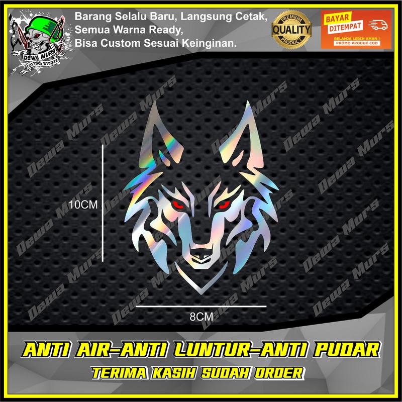 Cutting Sticker LOGO HEAD WOLF Sticker Cocok Buat Motor Dan Mobil ...