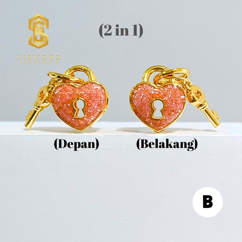 Sincere Store Emas 916 3L Loket Bead Love Lock (2 in 1) | Emas - TikTok ...