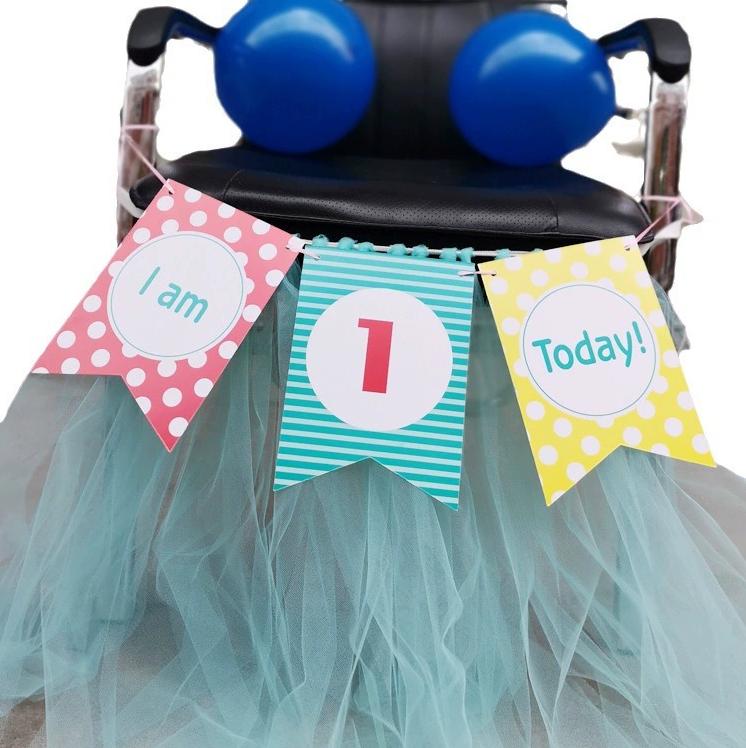 1 Set I Am 1 Today Chair Banner Paper Lovely Birthday Bunting One Year ...