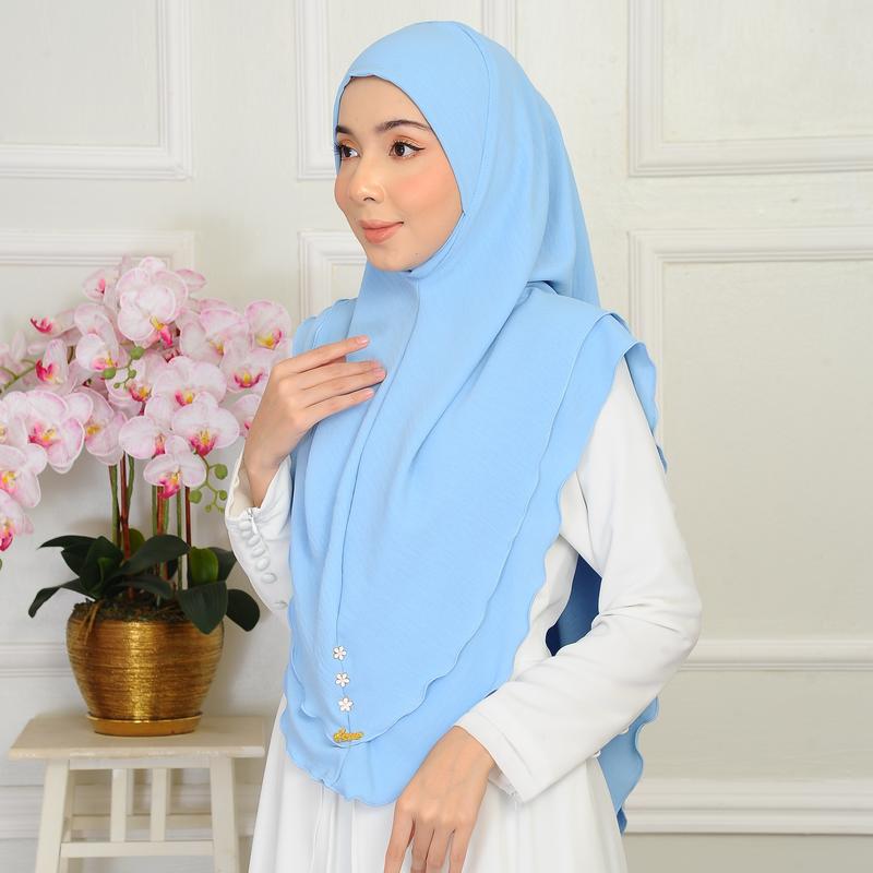 Khimar Berdagu ERA 2 Layer Ruffle || BIDANG 55" 60" || Khima - TikTok ...