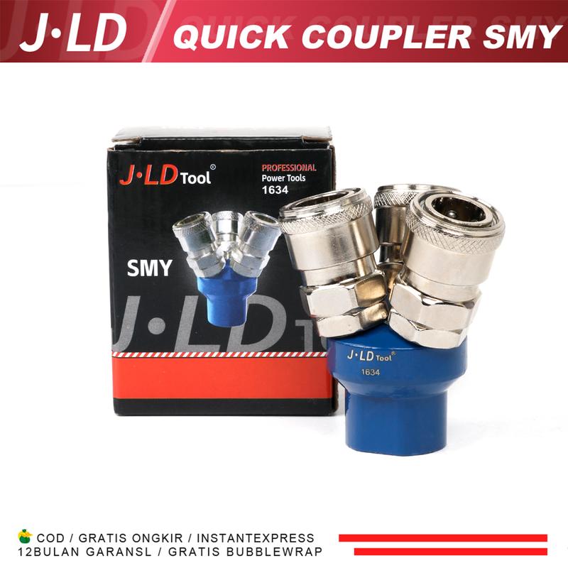 JLD Quick Coupler 3 Way Adapter Connector Sambungan Selang Angin - Shop ...