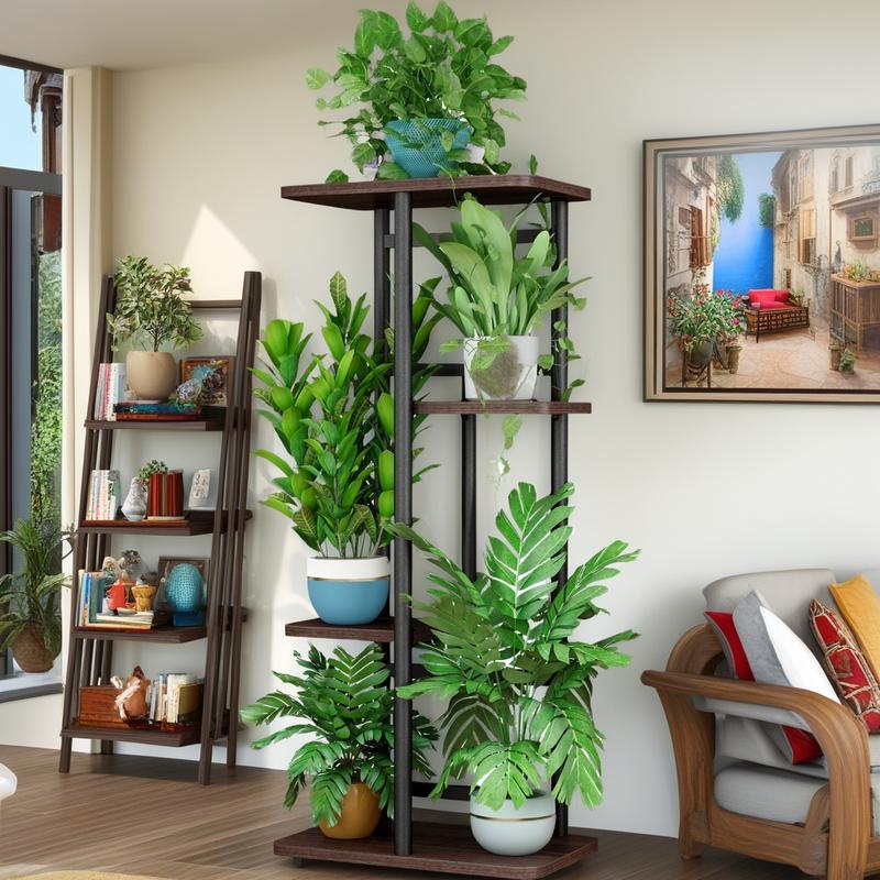 4th floor, 5 pots, flower pot rack, plant rack, indoor and outdoor ...