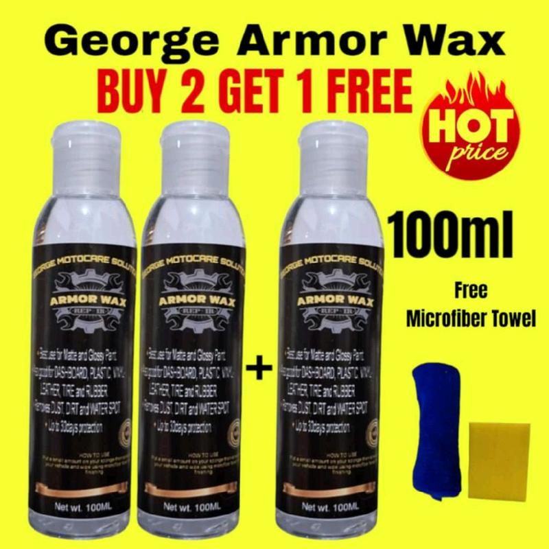 3PCS 100ML GEORGE ARMOR WAX MATTE AND GLOSSY COAT WITH FREE TOWEL ...