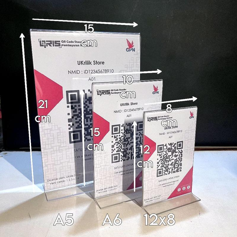 COD Cetak Qris - Akrilik Bening Tempat Brosur Qris Menu ukuran - Shop ...