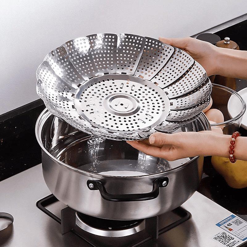 Steamer Cooking Plate Alas Kukusan Stainless Lipat Flexible Mekar ...