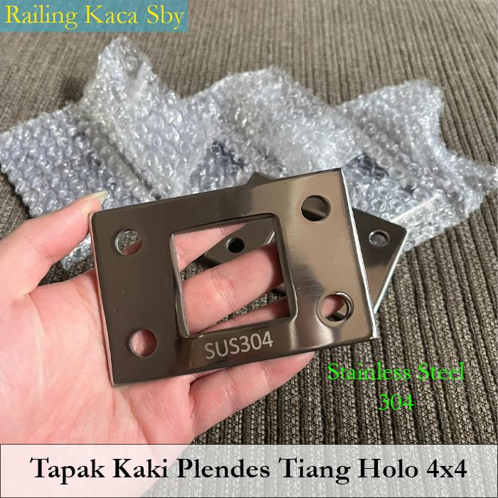 PLENDES TAPAK KAKI TIANG RAILING HOLLOW 4X4 SUS304 - Shop | Tokopedia