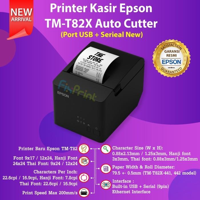 Printer Thermal Kasir Epson TM-T82x TMT82x Auto Cutter Port USB - Shop ...