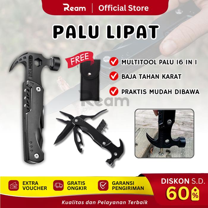 Jual REAM Palu Tang Lipat Multifungsi Axe Hammer Tools Survival Kit ...