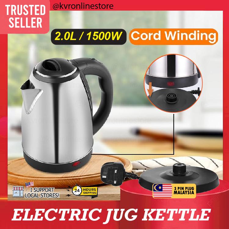 (3pin plug malaysia) Stainless Steel Electric Jug Kettle 2.0 - TikTok ...