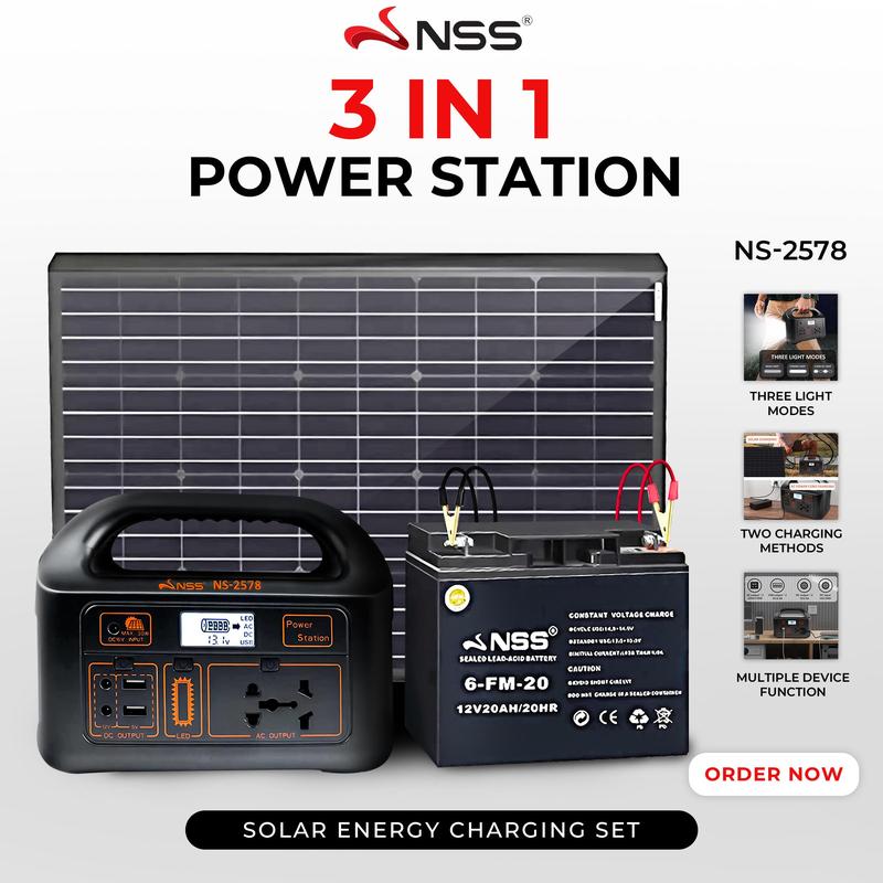 NSS 3-in-1 Power Station - 150 Watts Portable Solar Generato - TikTok ...