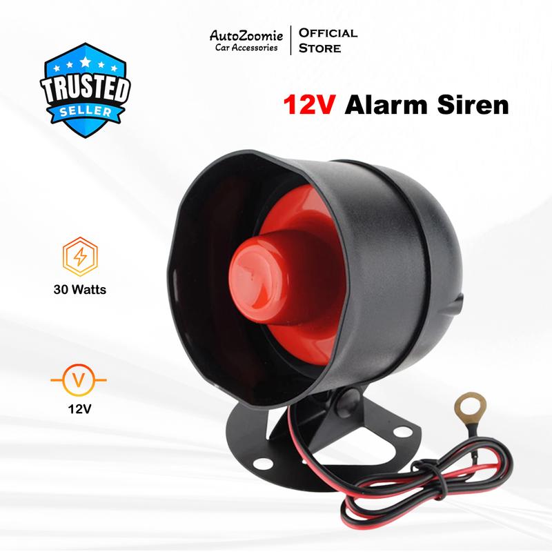 12V Car Alarm Siren Super Loud 1 Tone Siren 15W Horn Kereta - TikTok ...