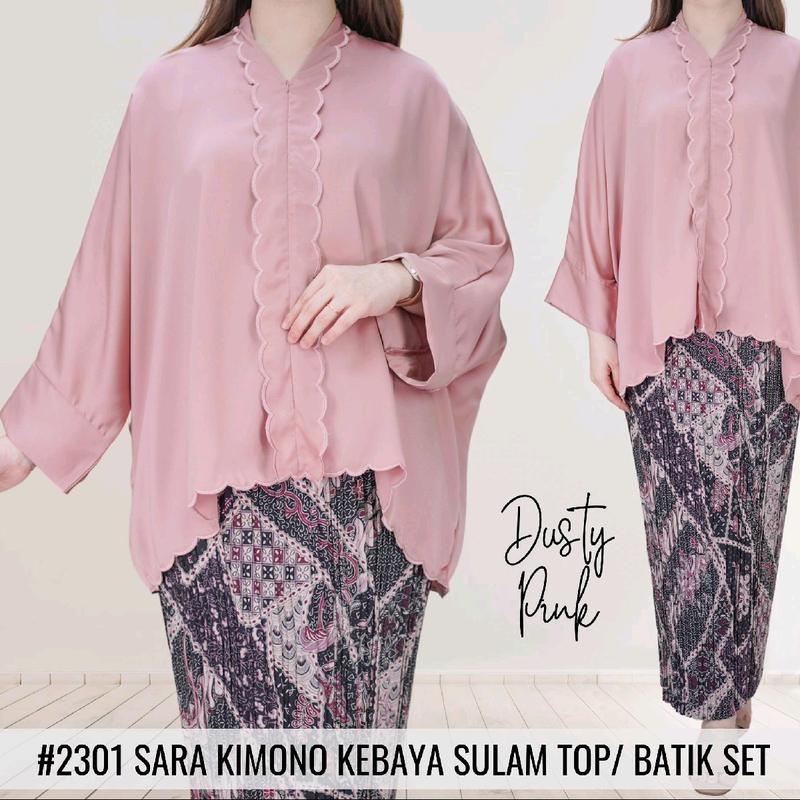 EDORA/SARA KIMONO KEBAYA SULAM BATIK PLEATED Silk - TikTok Shop Malaysia