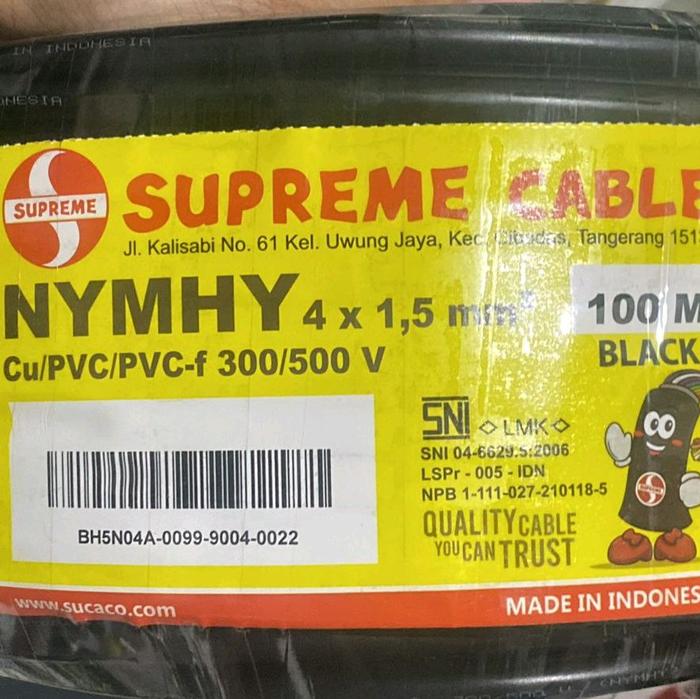 Jual Kabel NYYHY 4 x 1.5 mm Supreme Kabel Serabut 4 x 1,5 mm ( 100 ...