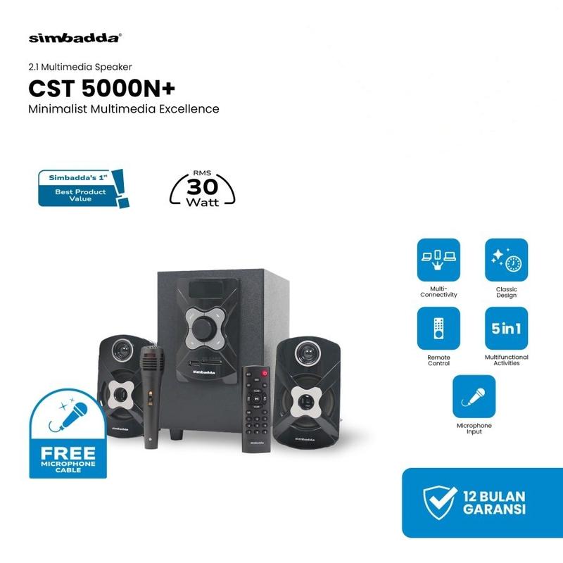 Speaker Simbadda Bluetooth Radio USB CST-5000N Plus MIC Subwoofer ...