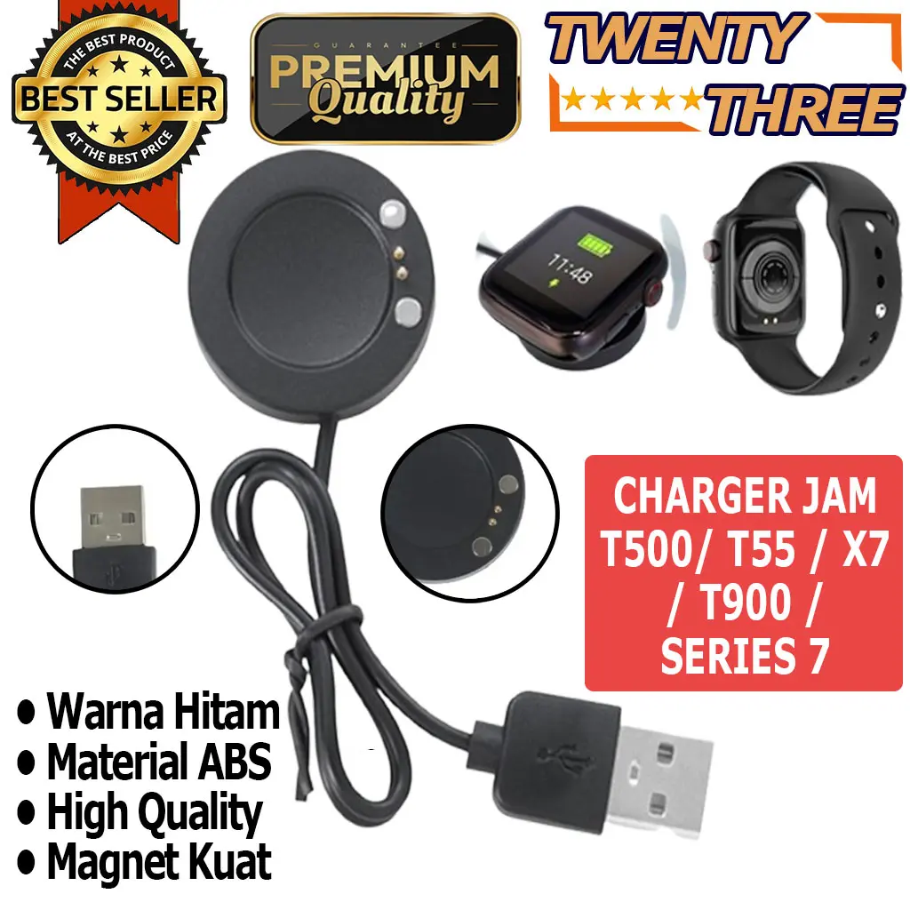 Kabel Charger Casan Isi Daya Jam Tangan Series 7 / T500+ Plus Max ...