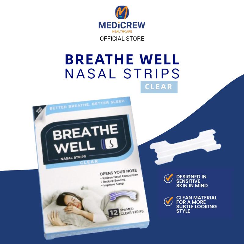 24HOURS SHIPPED Breathe Well CLEAR Nasal Strip 12's Pelekat Hidung ...