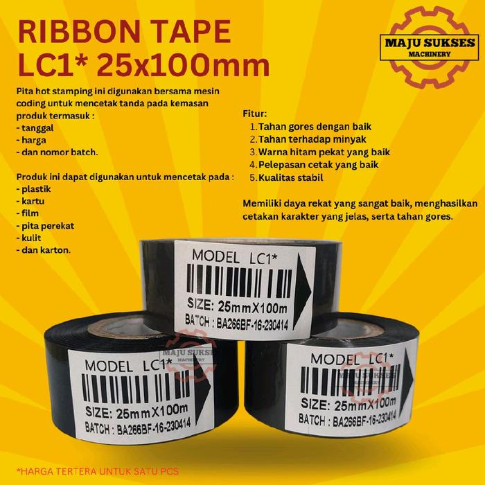 Jual Ribbon Tape LC1* 25mmx100mm/Pita Tinta Coding Expired Date - Kota ...
