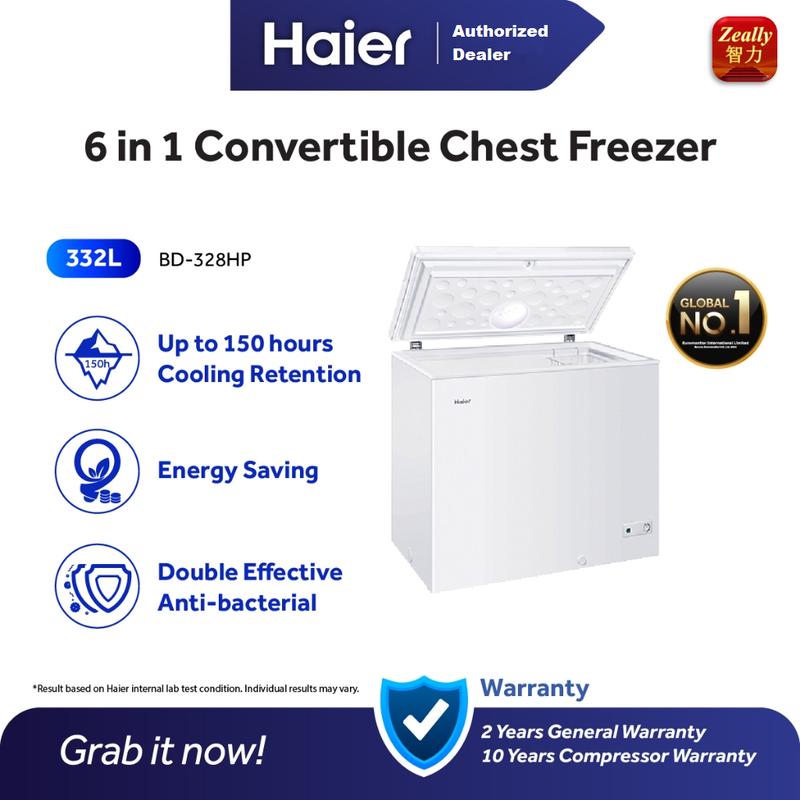 Haier 319L Chest Freezer 6-in 1 Convertible Freezer Fridge ...