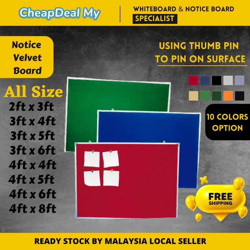 NOTICE VELVET BOARD (ALL SIZE)1.5x2 2x3 3x4 3x5 3x6 4x4 4x5 4x6 ...