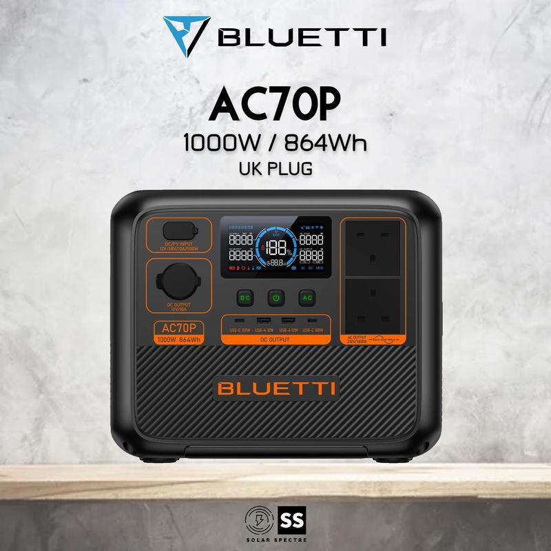 UK PLUG BLUETTI Portable Power Station AC70P 1000W / 864Wh - TikTok ...