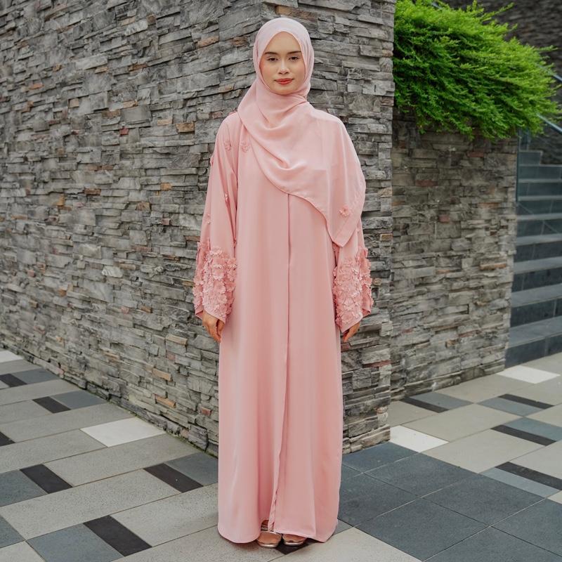Abayabella Iris Abaya | Lace Eksklusif | Lace Lengan +Selendang ...