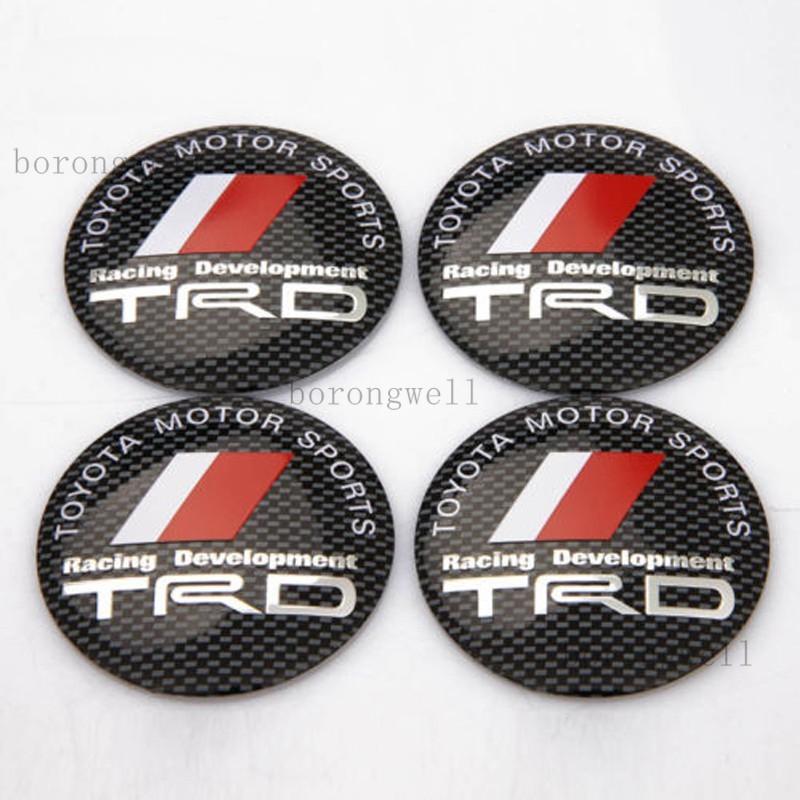 56mm Carbon Fiber TRD Emblem Wheel Hub Caps Cover For Toyota - TikTok ...