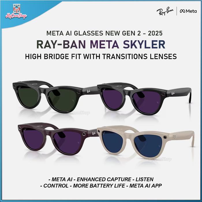 Jual RAY-BAN META SKYLER AI SUNGLASSES GEN 2 HIGH BRIDGE FIT WITH ...